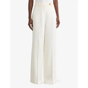 REISS Wide-leg Mid-rise Woven Trousers