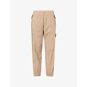 Stone Island Paracadute Brand-badge Cotton Jogging Bottoms - Desert