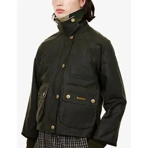 Barbour Beadnell Cropped Waxed-cotton Jacket