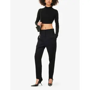 MUGLER Mock-neck Open-back Knitted Top