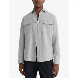 REISS Chamber Double-pocket Brushed Stretch-woven Overshirt
