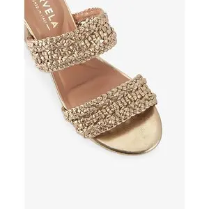 Carvela Portofino Leather Heeled Sandals - Gold