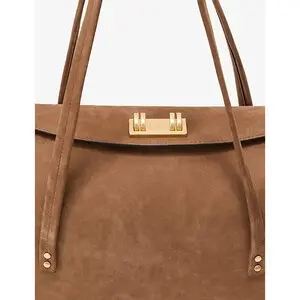 REISS Suede Bowling Bag