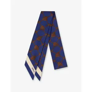 Mulberry Heart Pockets Skinny Woven Scarf - Pigment Blue