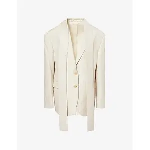 Acne Studios Pinstripe Single-breasted Wool Blazer - Cream Beige