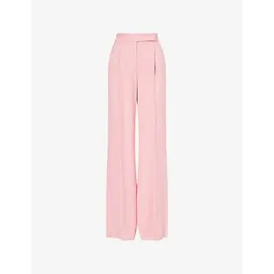 Veronica Beard Marbeau Wide-leg Stretch-twill Trousers - Petal