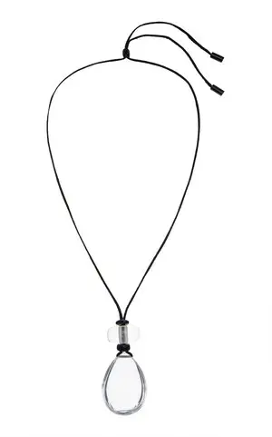 LISA EISNER Quartz River Rock Necklace - Black