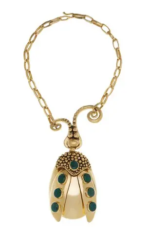 LISA EISNER Beetle Necklace - Turquoise