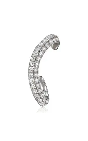 ISABEL DELGADO 14k Gold Diamond Wave Earring - White