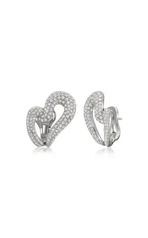 ISABEL DELGADO Maria Twisted Diamond Earrings - White