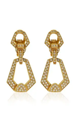 FOR FUTURE REFERENCE VINTAGE 1980's Diamond And Yellow Earrings - Gold