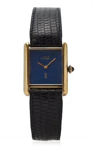 FOR FUTURE REFERENCE VINTAGE 1980's Cartier Tank Quartz Watch - Blue