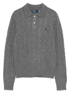 Polo Ralph Lauren Long Sleeve Collared Pullover Sweater - Grey