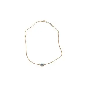 Miu Miu Metal Pendant Necklace - Gold/alabaster Pink