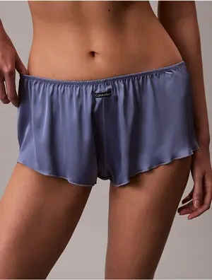 Calvin Klein Signature Satin Tap Short - Blue Tulip