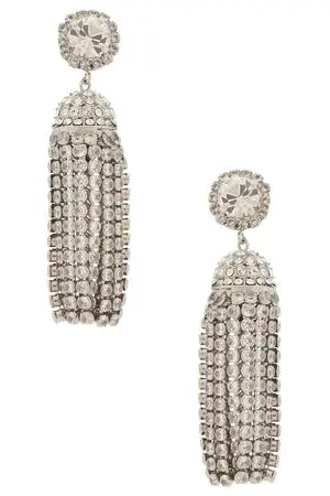 Rabanne Drop Earrings - Silver Crystal
