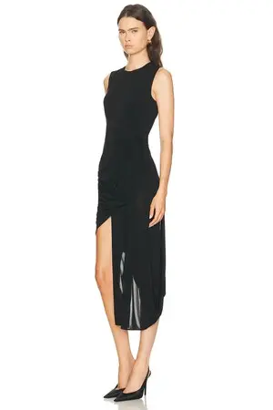 Helmut Lang Twist Drape Dress - Black