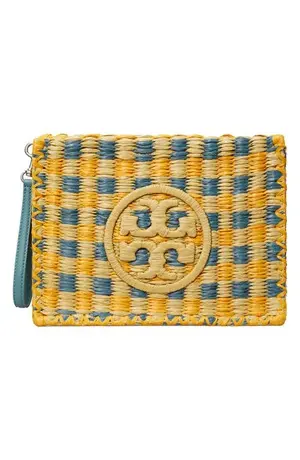 Tory Burch Ella Woven Raffia Wristlet