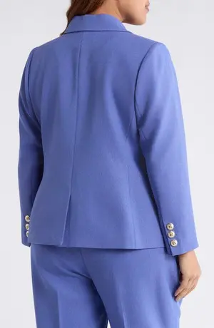 TAHARI ASL Double-breasted Twill Blazer