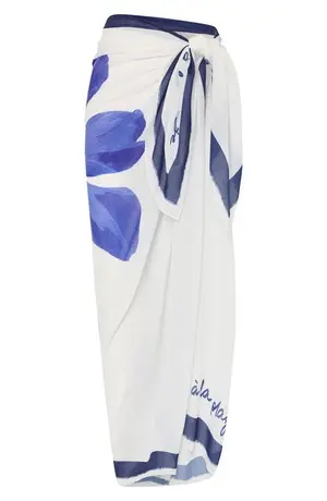 MILLY Plumbago Placement Print Cover-up Sarong