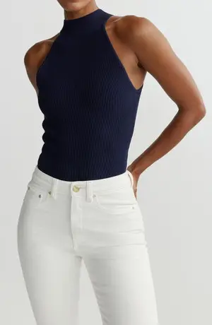 DL1961 Ribbed Mock Neck Tank