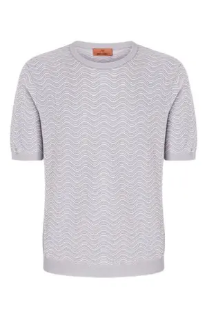 Missoni Wool And Viscose Crew-neck T-shirt With Wave Pattern