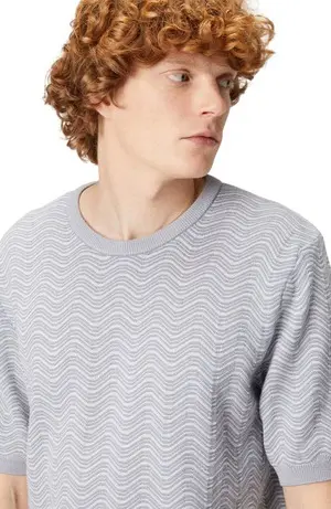 Missoni Wool And Viscose Crew-neck T-shirt With Wave Pattern