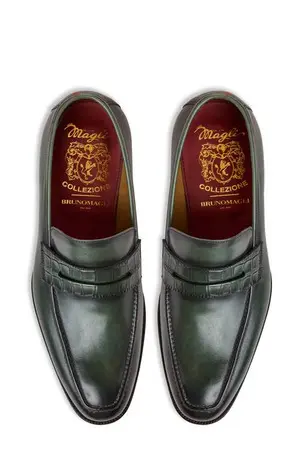 Bruno Magli Emilio Penny Loafer - Green Croc