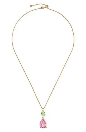 Ted Baker London Tearsa Crystal Teardrop Pendant Necklace - Metallic Gold