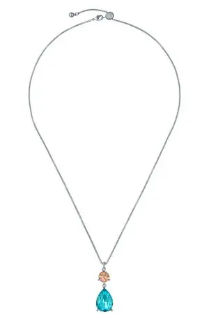Ted Baker London Tearsa Crystal Teardrop Pendant Necklace - Metallic Silver