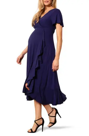TIFFANY ROSE MATERNITY Nursing Midi Dress - Eclipse Blue