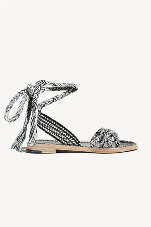 AMAMBAIH Graciela Flat Sandals - Ivory-black