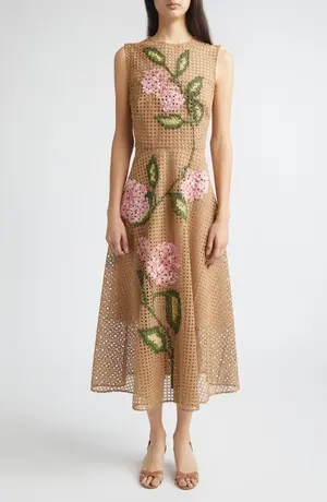 Oscar De La Renta Embroidered Cocktail Dresses