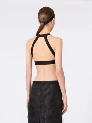 Max Mara Silk Fil Coupé Jacquard Crop Top