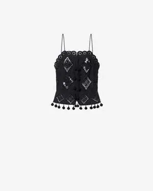 Isabel Marant Étoile Nelssy Broderie Anglaise Tank Top - Black