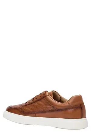 Andre Assous Andrew Perforated Leather Sneakers - Cognac Perf