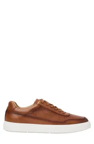 Andre Assous Andrew Perforated Leather Sneakers - Cognac Perf