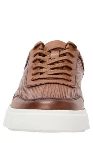 Andre Assous Andrew Perforated Leather Sneakers - Cognac Perf