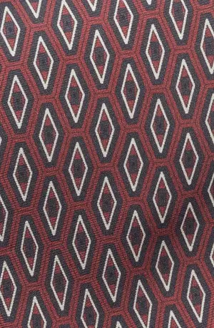 JACK VICTOR Washington Geometric Print Silk Neck Tie