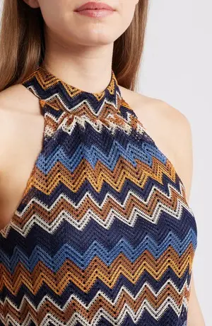 Julia Jordan Mock Neck Tie Belt Maxi Dress