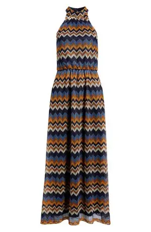 Julia Jordan Mock Neck Tie Belt Maxi Dress