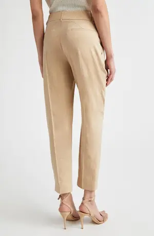 Eleventy Drago Linen & Wool Slub Twill Ankle Pants