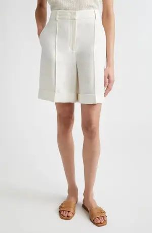 Eleventy Sparkle Linen-blend Bermuda Shorts