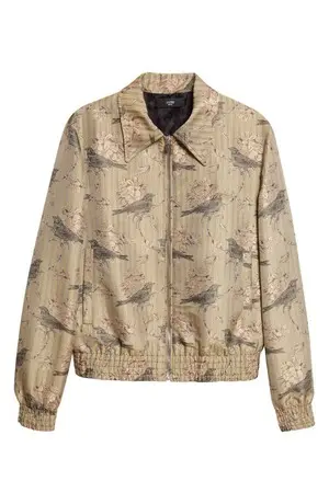 Amiri Striped Floral Print Blouson Zip Jacket