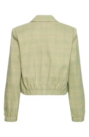 ICHI Joli Crop Plaid Blazer