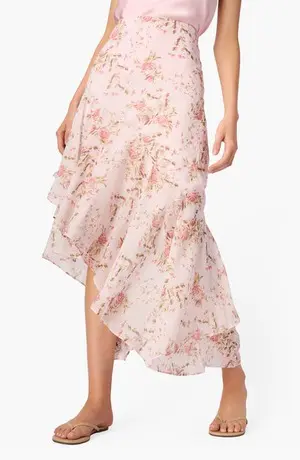 Cami Nyc Yazmeena Asymmetric Ruffle Chiffon Skirt - Painted Petals