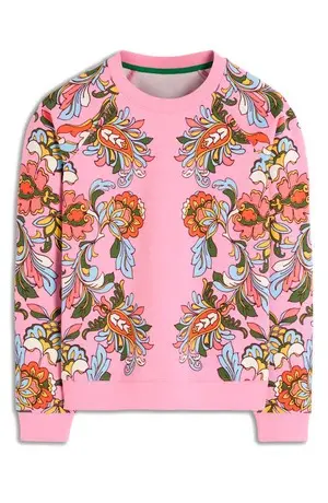 Boden Floral Print Cotton Sweatshirt