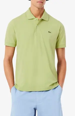 Lacoste Essentials Classic Fit Cotton Blend Piqué Polo - Birch