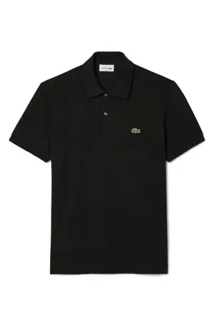 Lacoste Essentials Classic Fit Cotton Blend Piqué Polo - Black