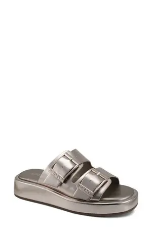 Dkny Leocadia Platform Slides - Champagne